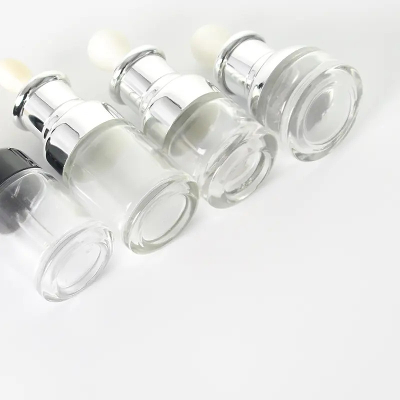 Plating Glass Serum Bottles with Mushroom Head Dropper - Uzone Packaging
